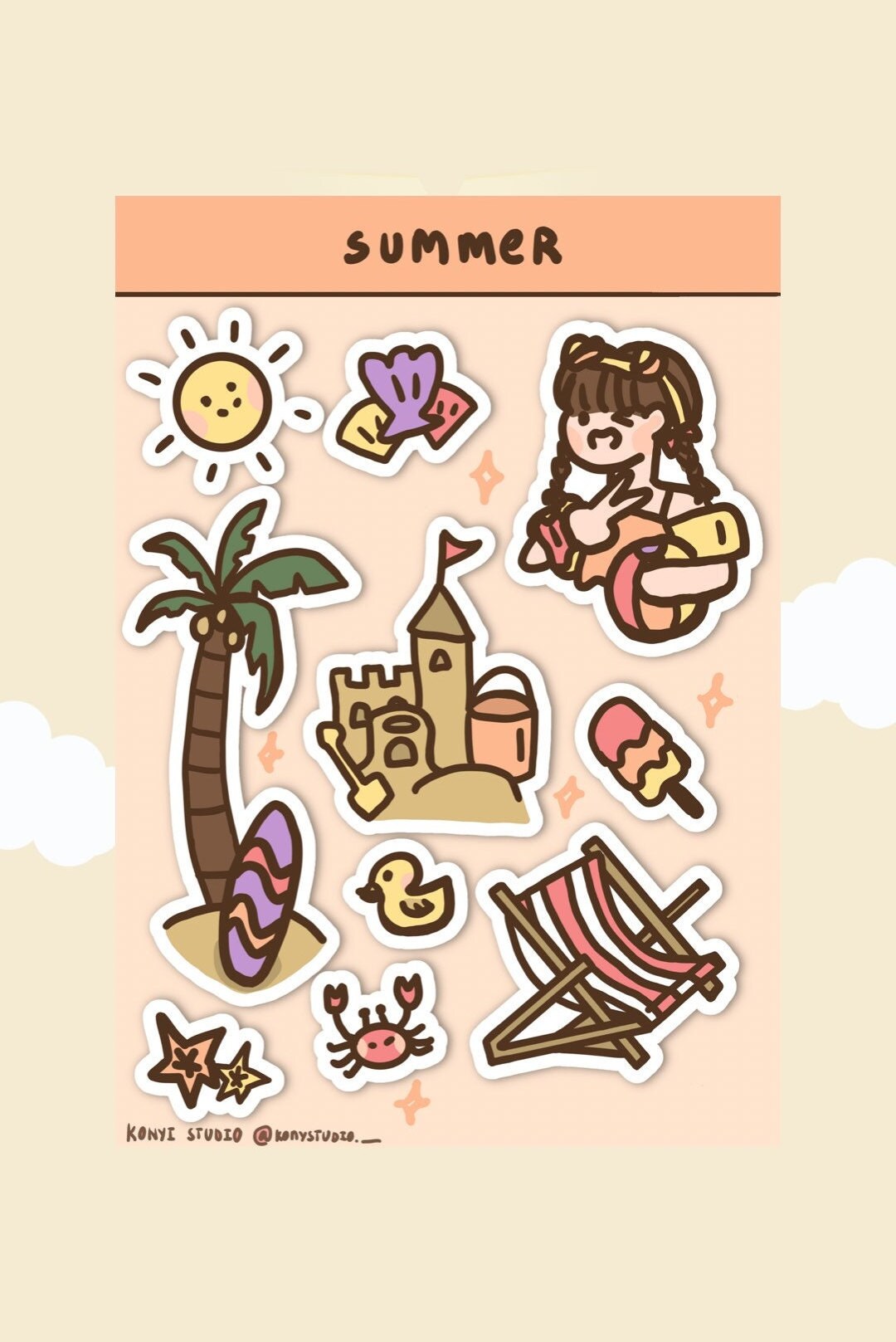 Cute Summer Y2K Sticker Sheet Kawaii Summer Stickers for Planners ...