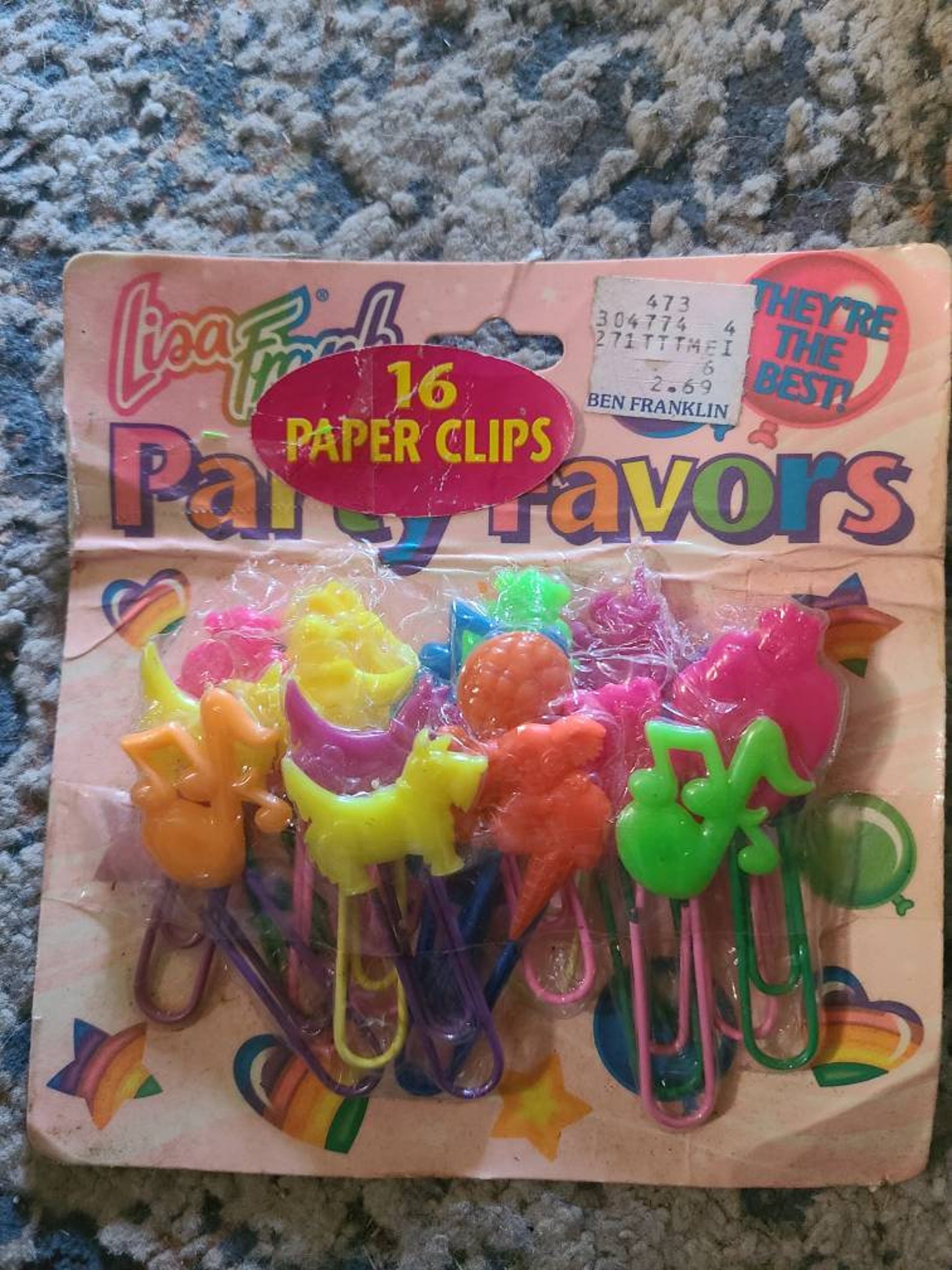Lisa Frank 16 Pack Vintage 80s 90s Paper Clips Party Favors. New in ...
