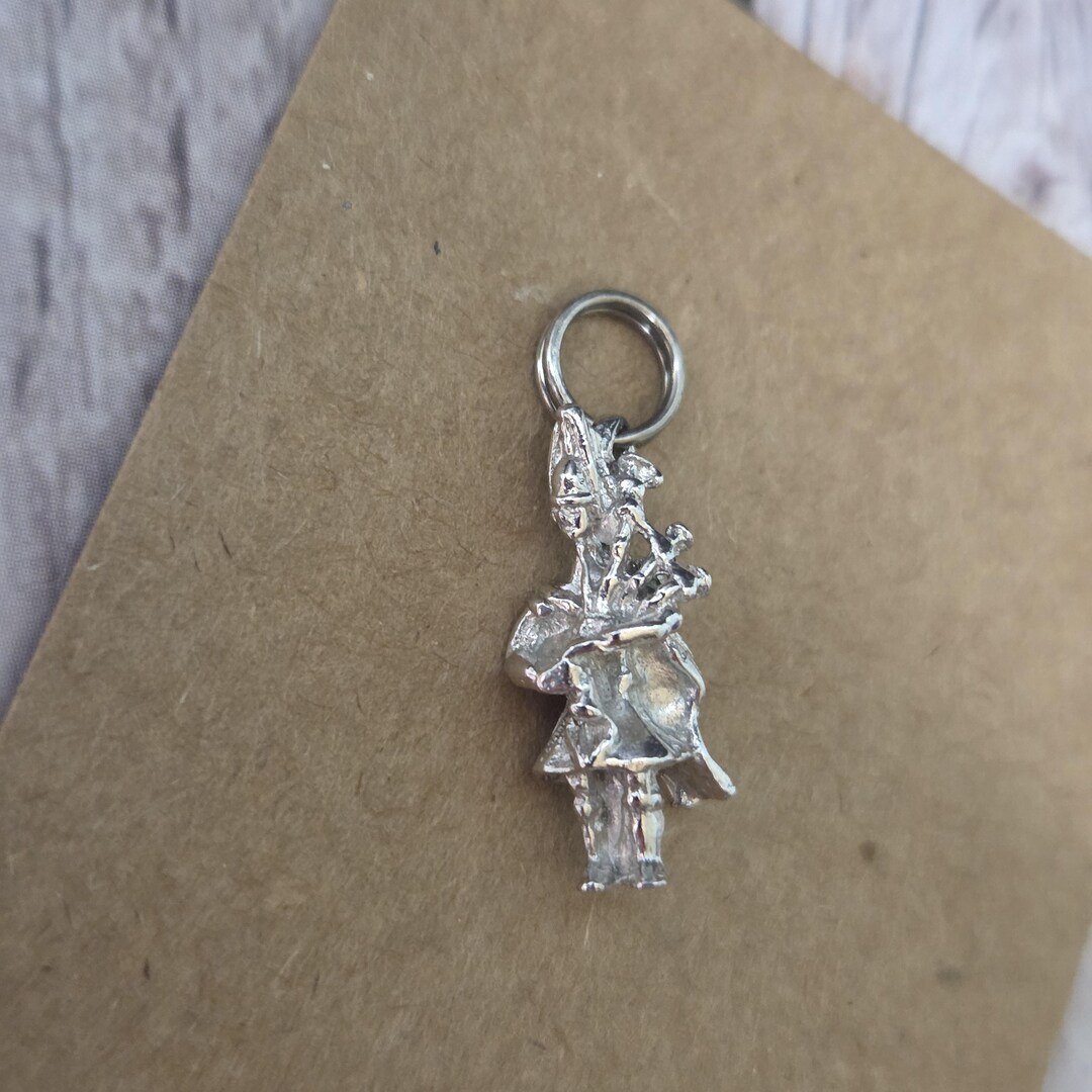 Vintage Sterling Silver Scottish Bag Piper Charm Bracelet Charm 9.25 - Etsy