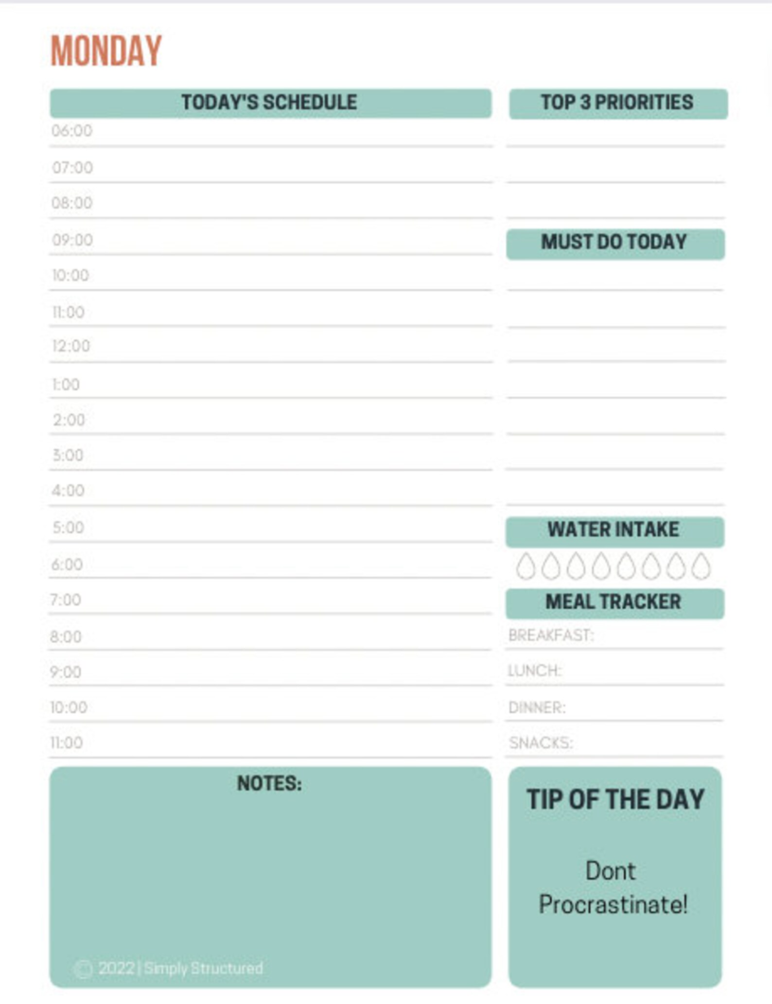 Time Management Planner Digital Download ADHD Planner - Etsy