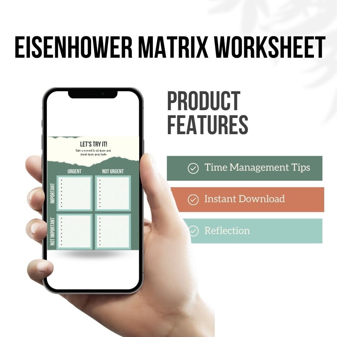 Eisenhower Matrix Worksheet | Time Management Strategies | Productivity ...