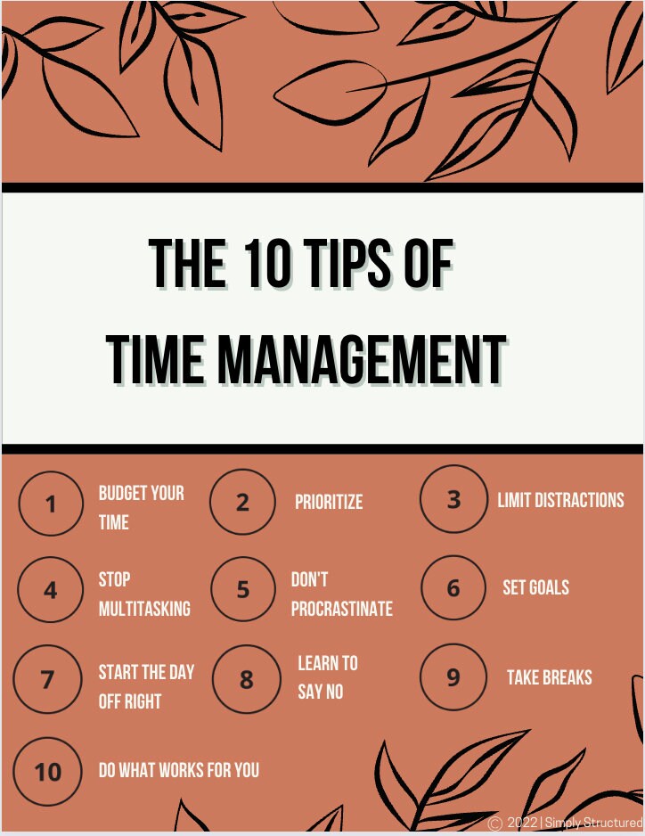 Time Management Workbook ADHD Worksheets Digital Workbook Productivity ...