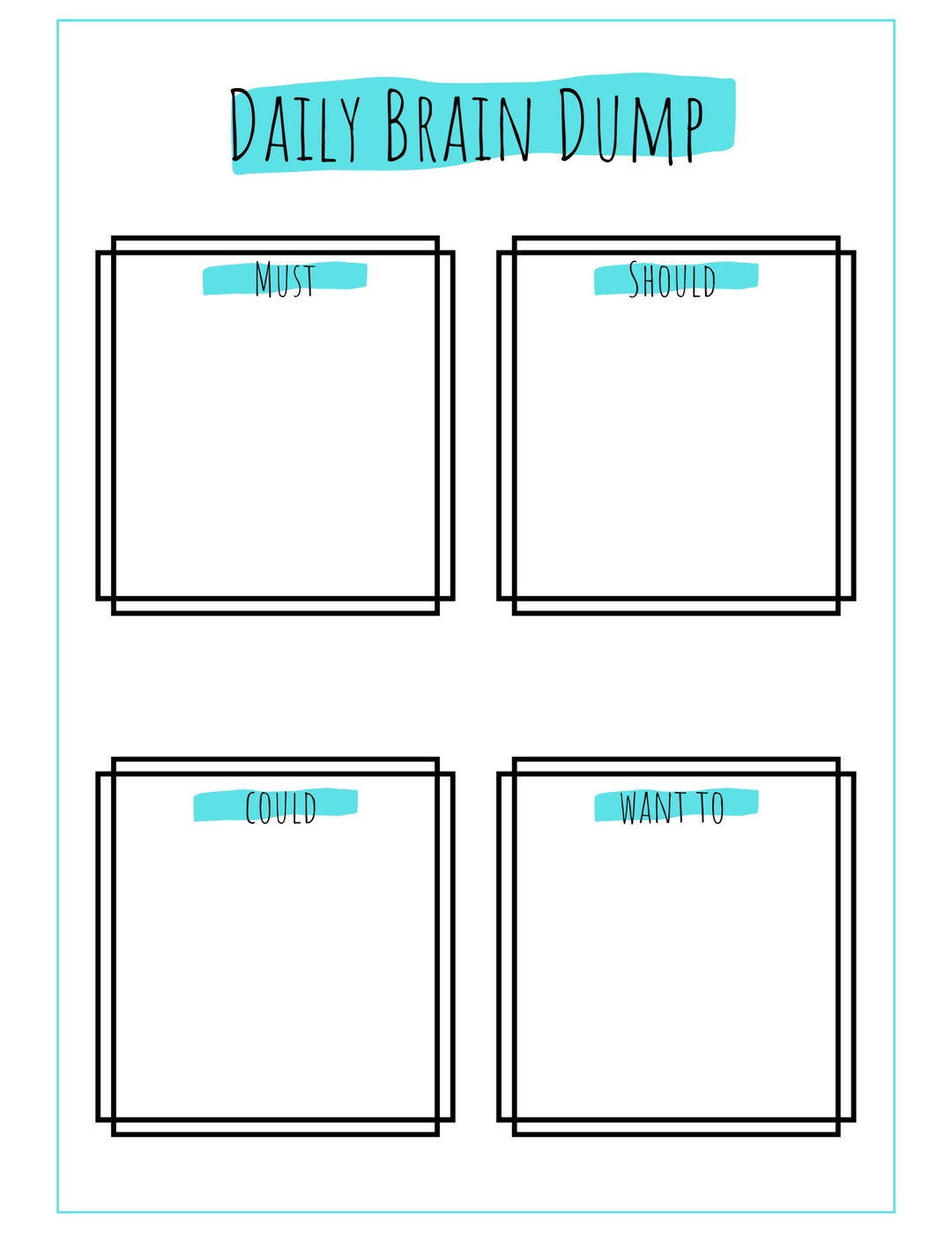 Daily Brain Dump Blue - Etsy