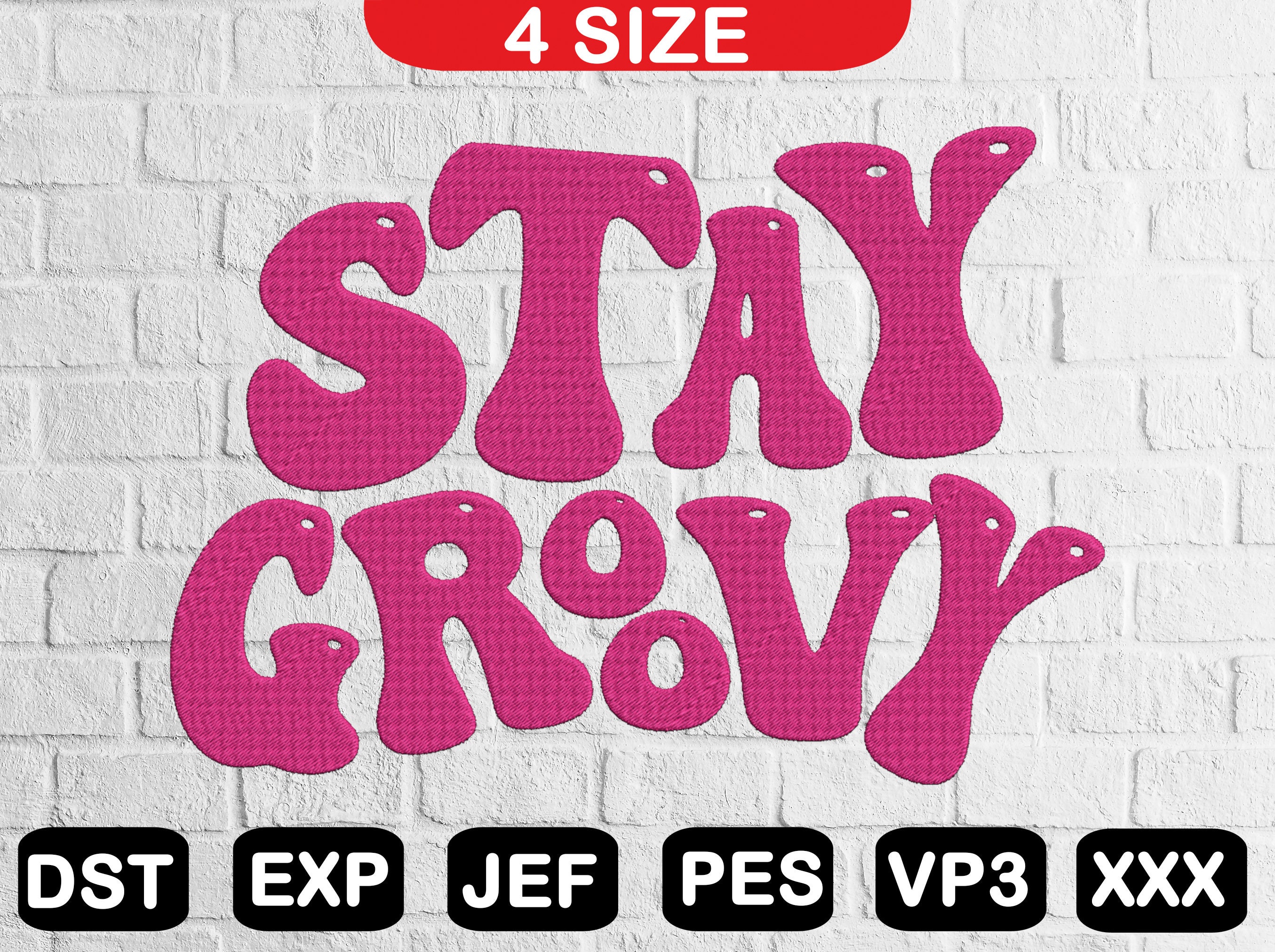 Stay Groovy Embroidery Design Retro Groovy Positive - Etsy