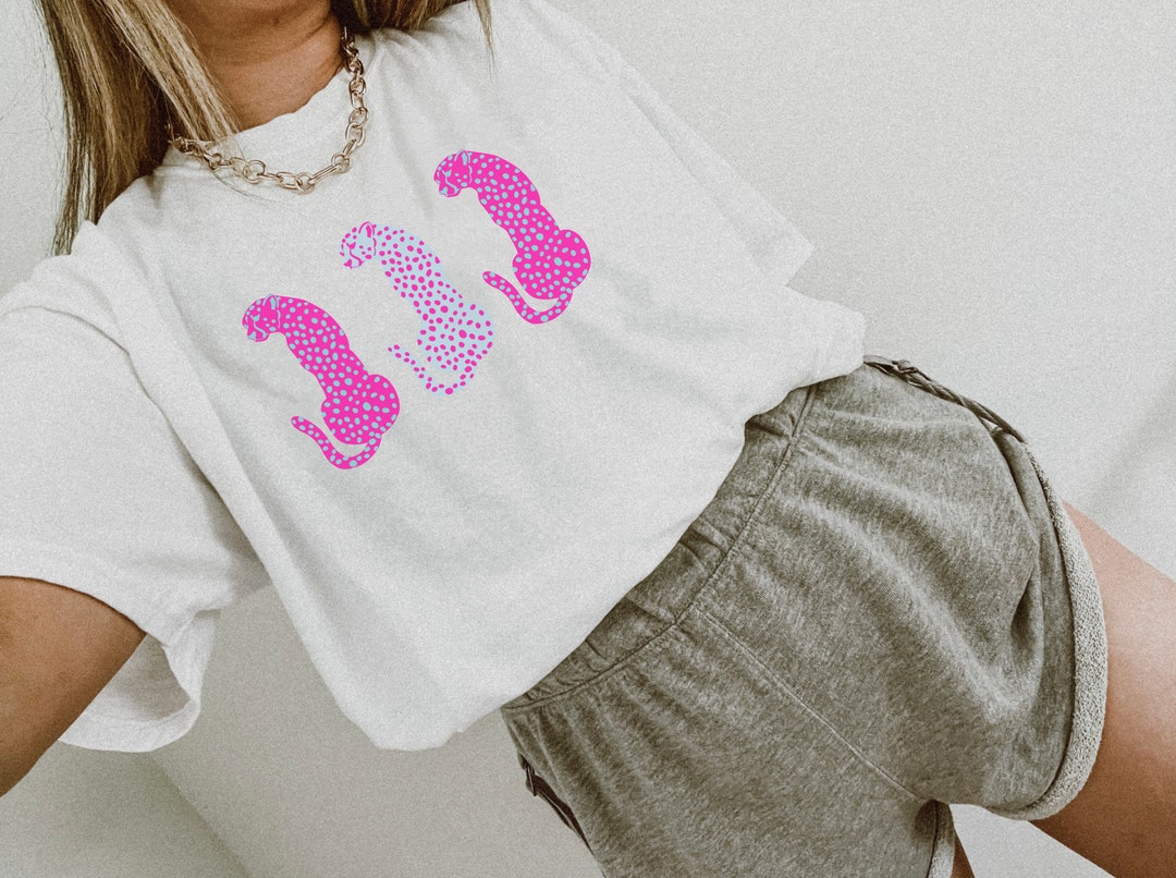 Comfort Colors Neon Leopard Trendy Oversized Tee Boho Leopard Print ...
