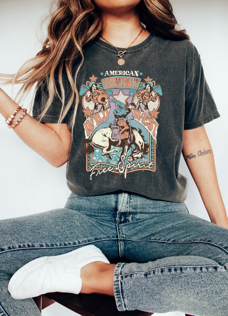 Western American Rodeo Shirt Vintage Inspired Tee Shirt - Etsy