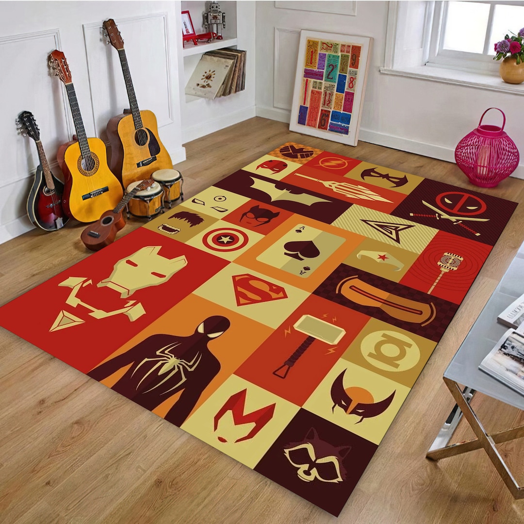 Gaming Room Rug, Retro Games Rug, Room Decor, Gamer Rug, Playing Games ...