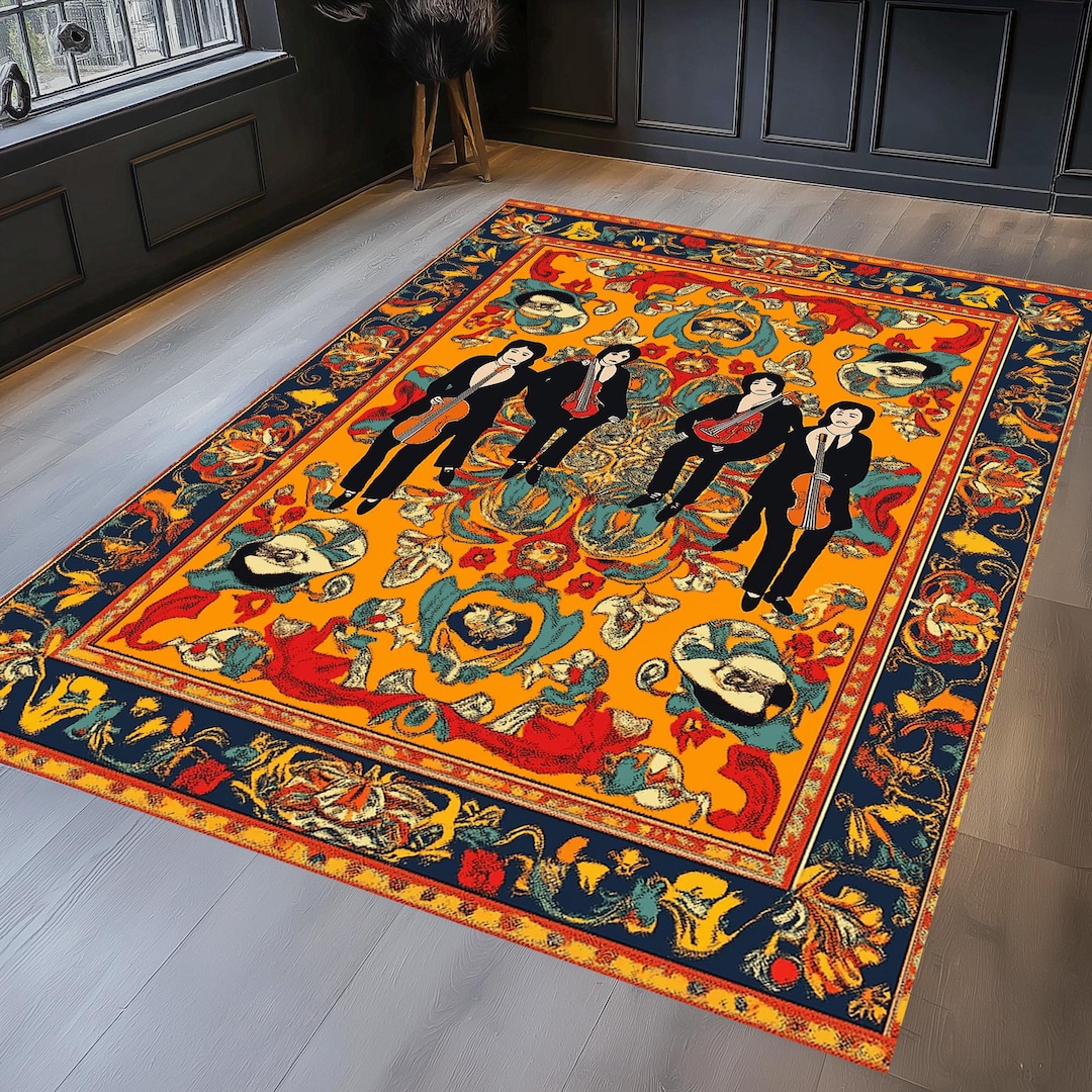 The Beatles Rug: Colorful Music Legends Area Rug - Etsy
