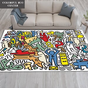 Keith Haring Doodle,keith Haring Rug,dancingman Rug,haring Print Rug ...
