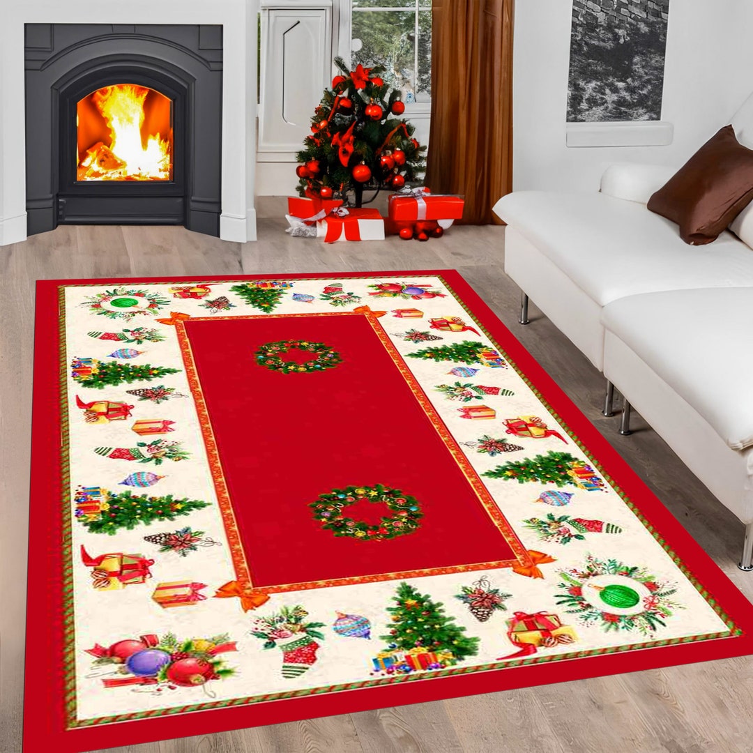 Christmas Rug, Merry Christmas Rug, Christmas Gift Rug, New Year Rug ...
