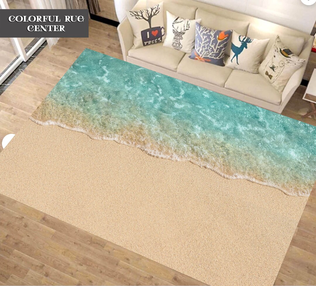 Beach Rug, Sandy Beach Rug, Sea Rug, for Living Room Rug, Area Rug ...