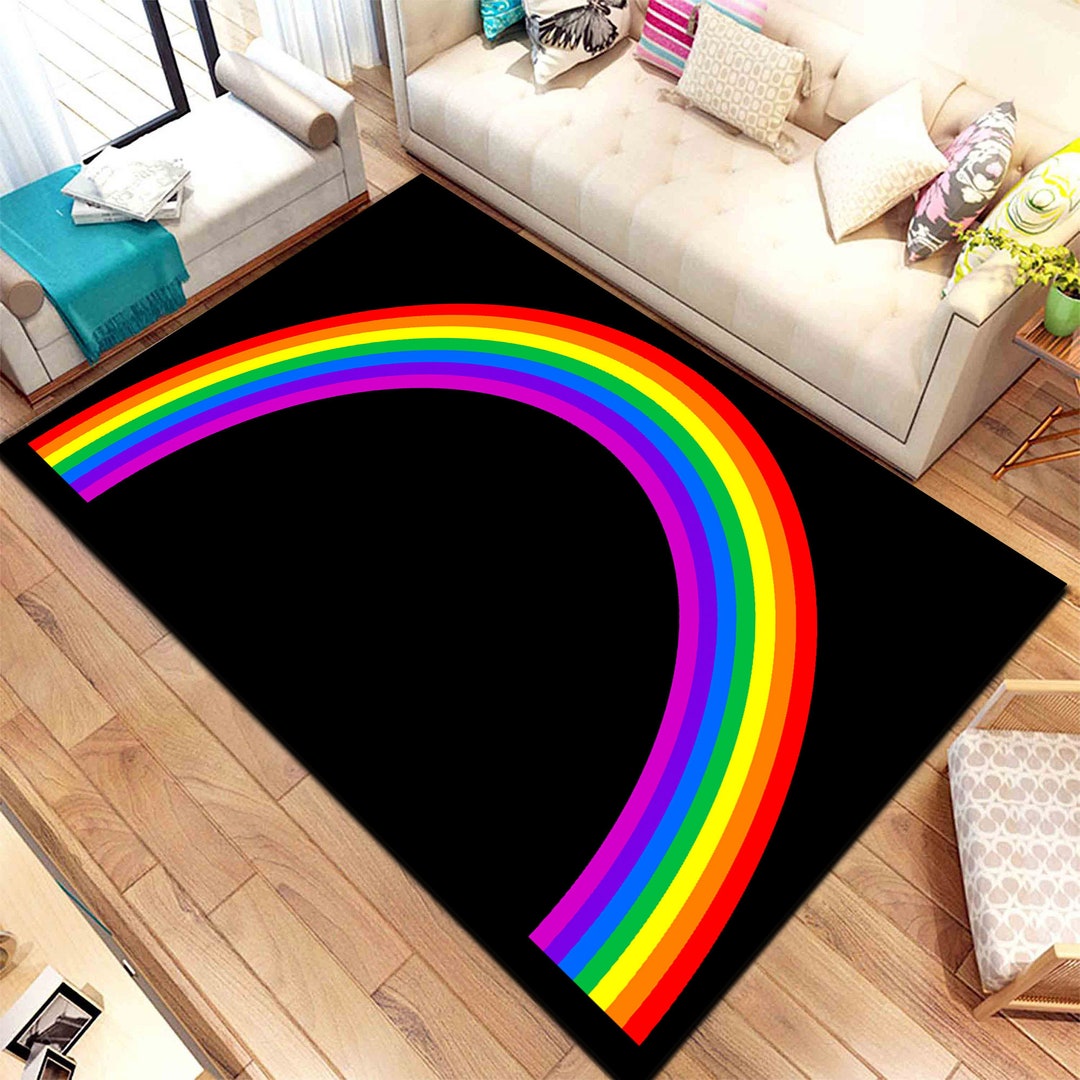 Colorful Rainbow, Rainbow, Rainbow Gift, Rainbow Rug, Living Room Rug ...