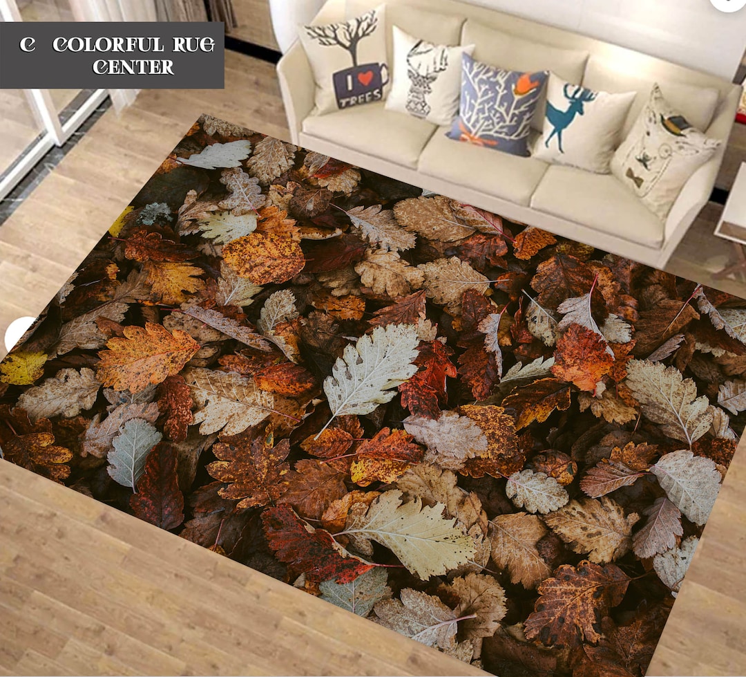 Autumn Leaves Area Rug: Non-slip Fall Decor - Etsy