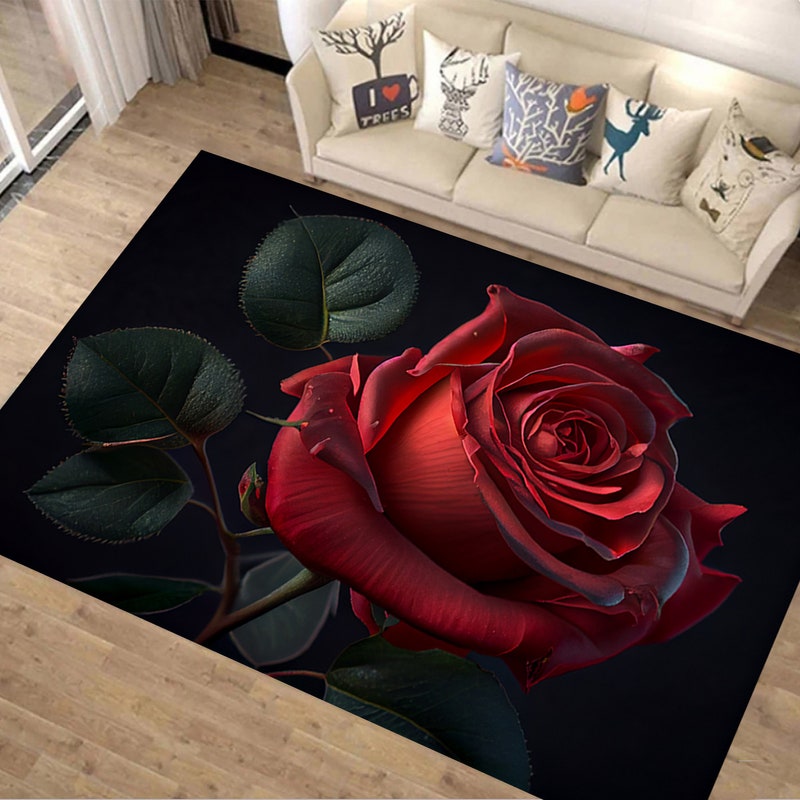 Rug With Roses - Etsy
