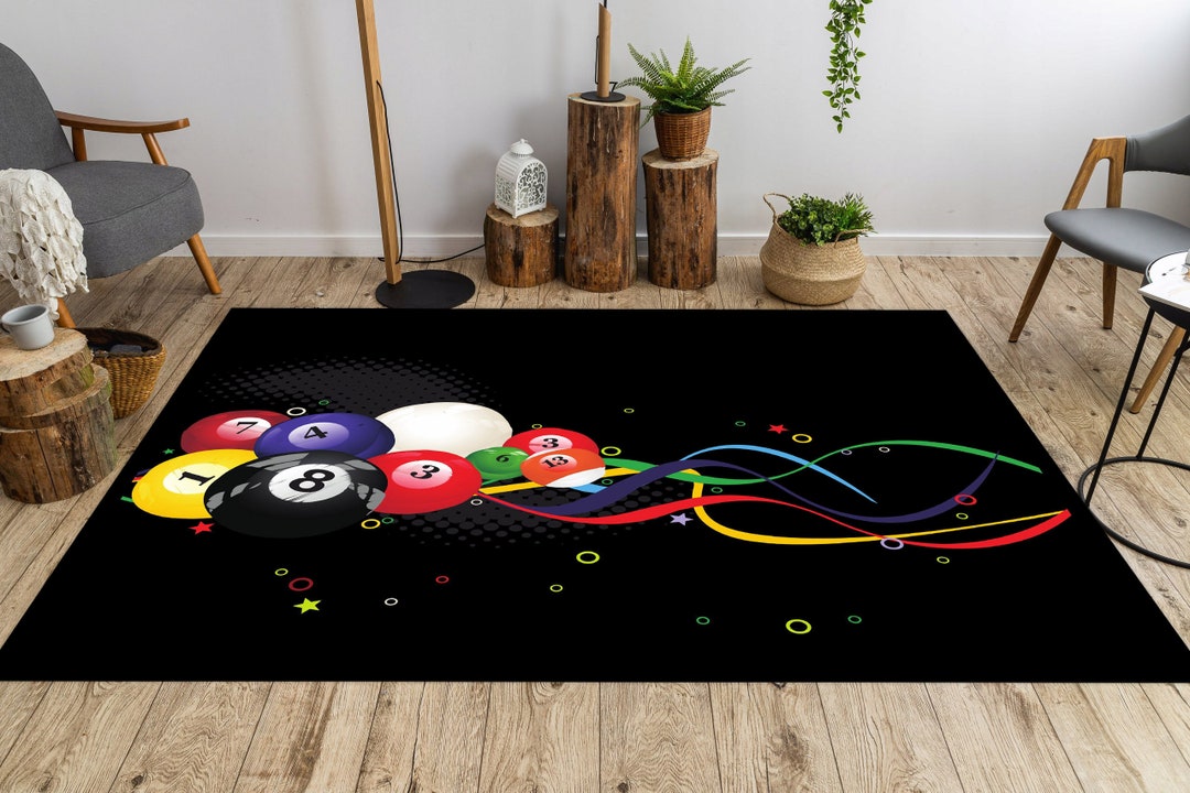 Billiards Rug Billiards Fan Club Decor Area Rug Player Gift - Etsy