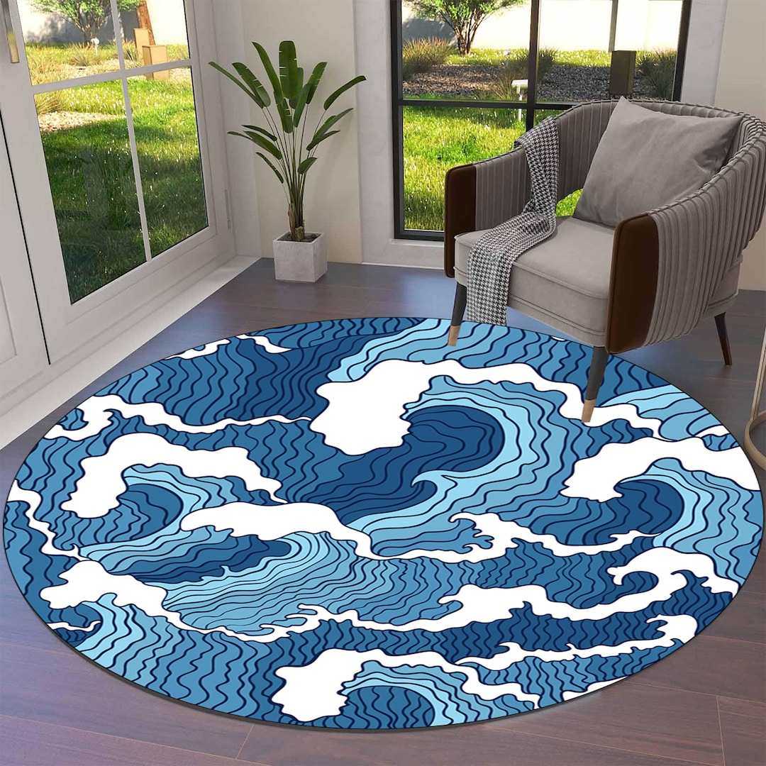 Ocean Wave Rug,sea Wave Rug,water Pattern Rug,summer Rug,round Rug ...