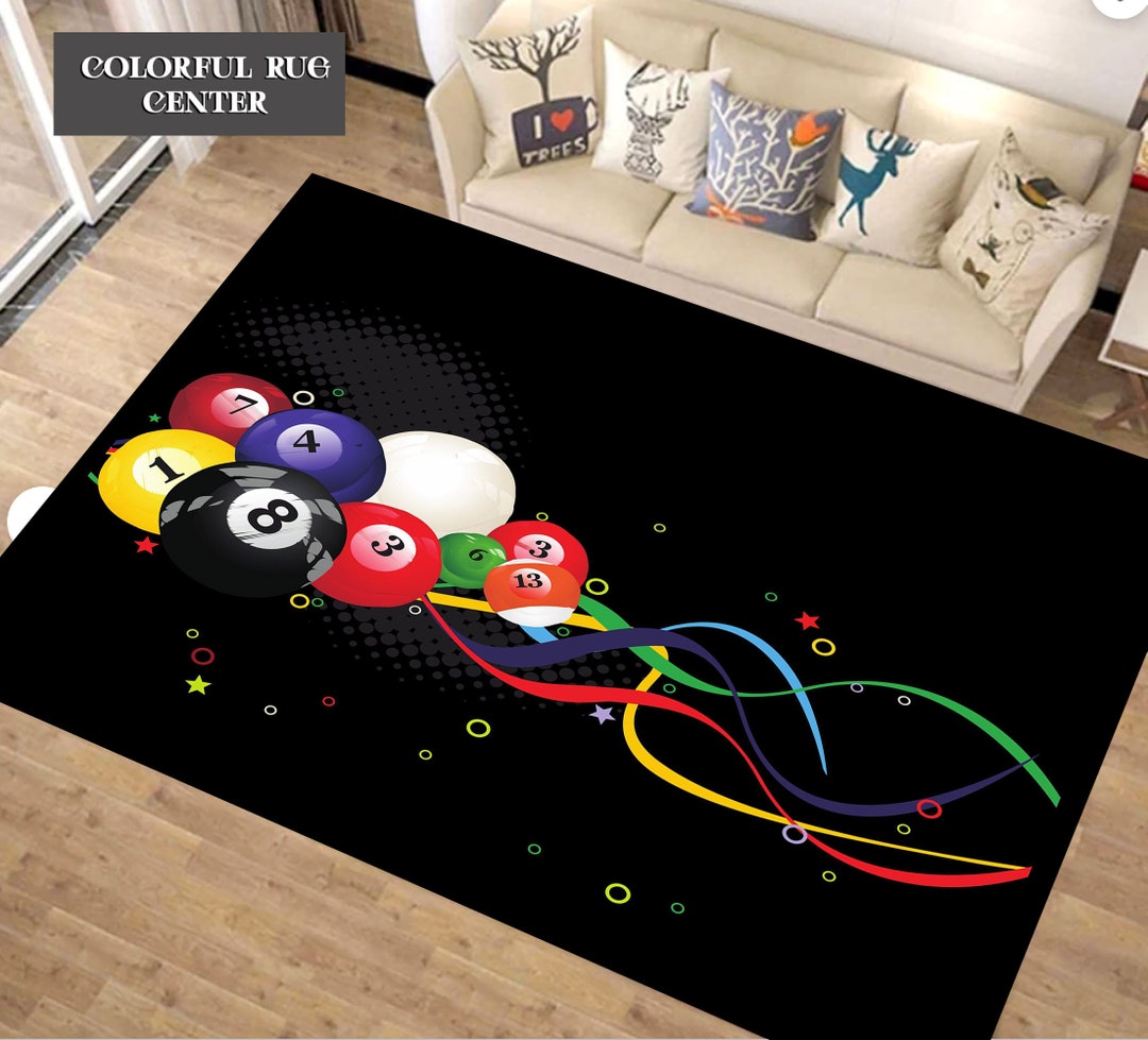 Billiards Rug, Billiards Fan Club Decor, Area Rug, Player Gift for Him ...