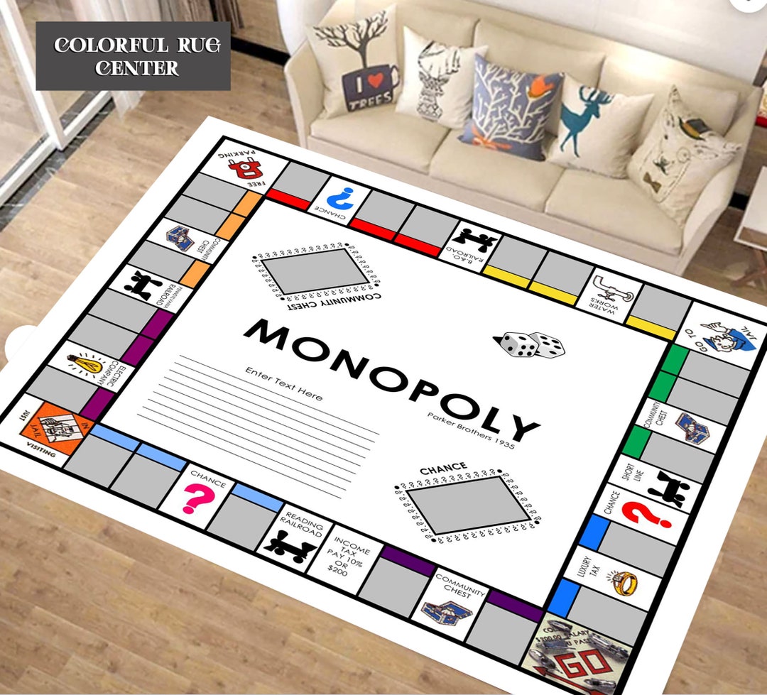 Monopoly Rug, Game Rug, Board Game Rug, Gaming Rug, Game Cards Rugs ...
