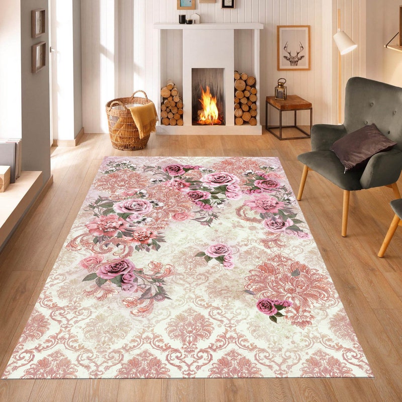 Rug With Roses - Etsy