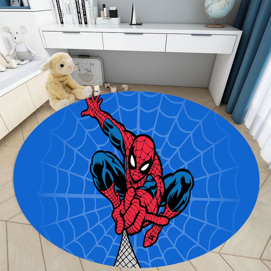 Spiderman, Spider Man Rug, Kids Room Rug, Round Rug, Area Rug, Gift for ...