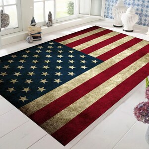 American Rug, USA Flag Rug, Modern Rug, Area Rug, for Living Room Rug ...