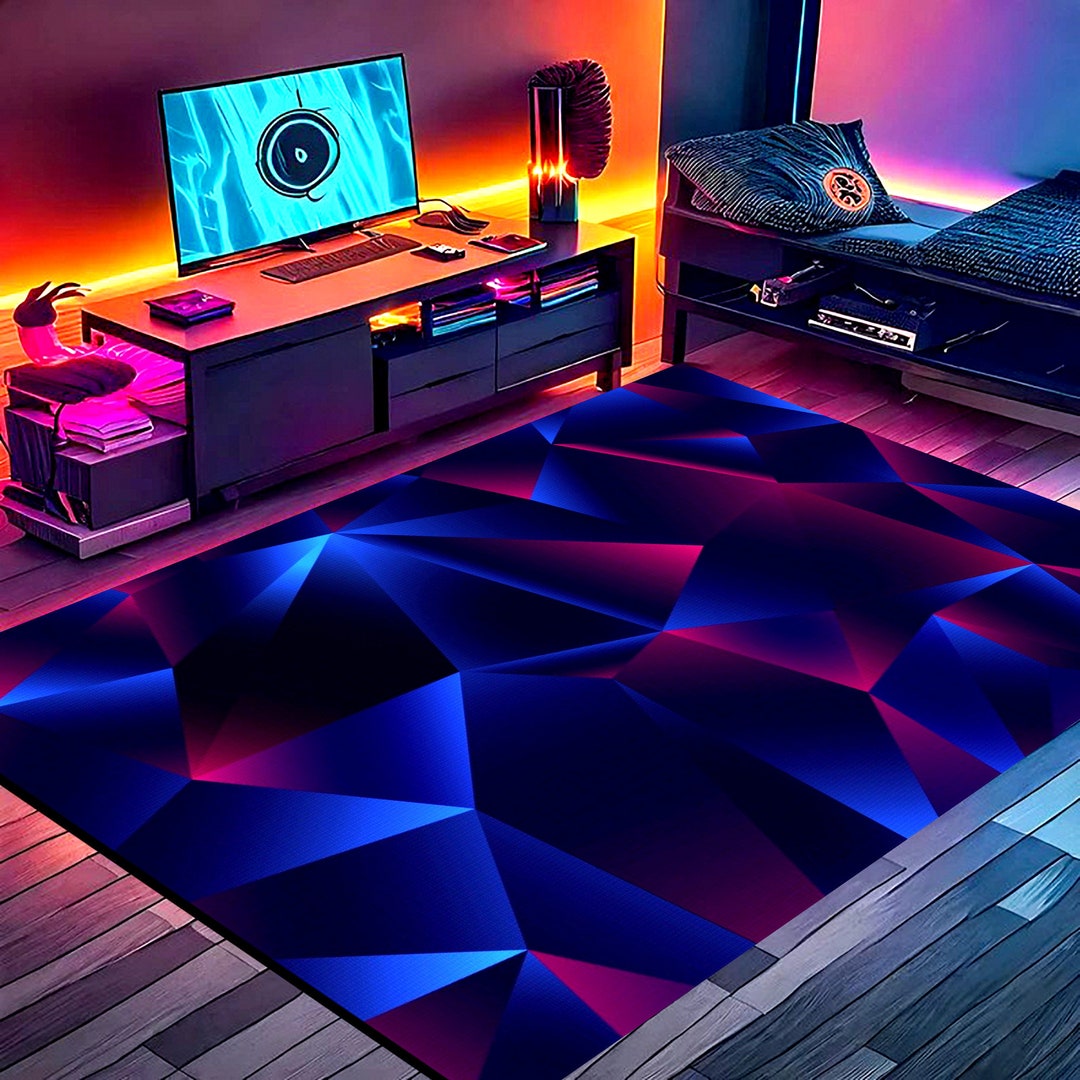 Gaming Room Rug, E-sport Rug, Colorful Rug, Gamer Rug, Neon Look Rug ...