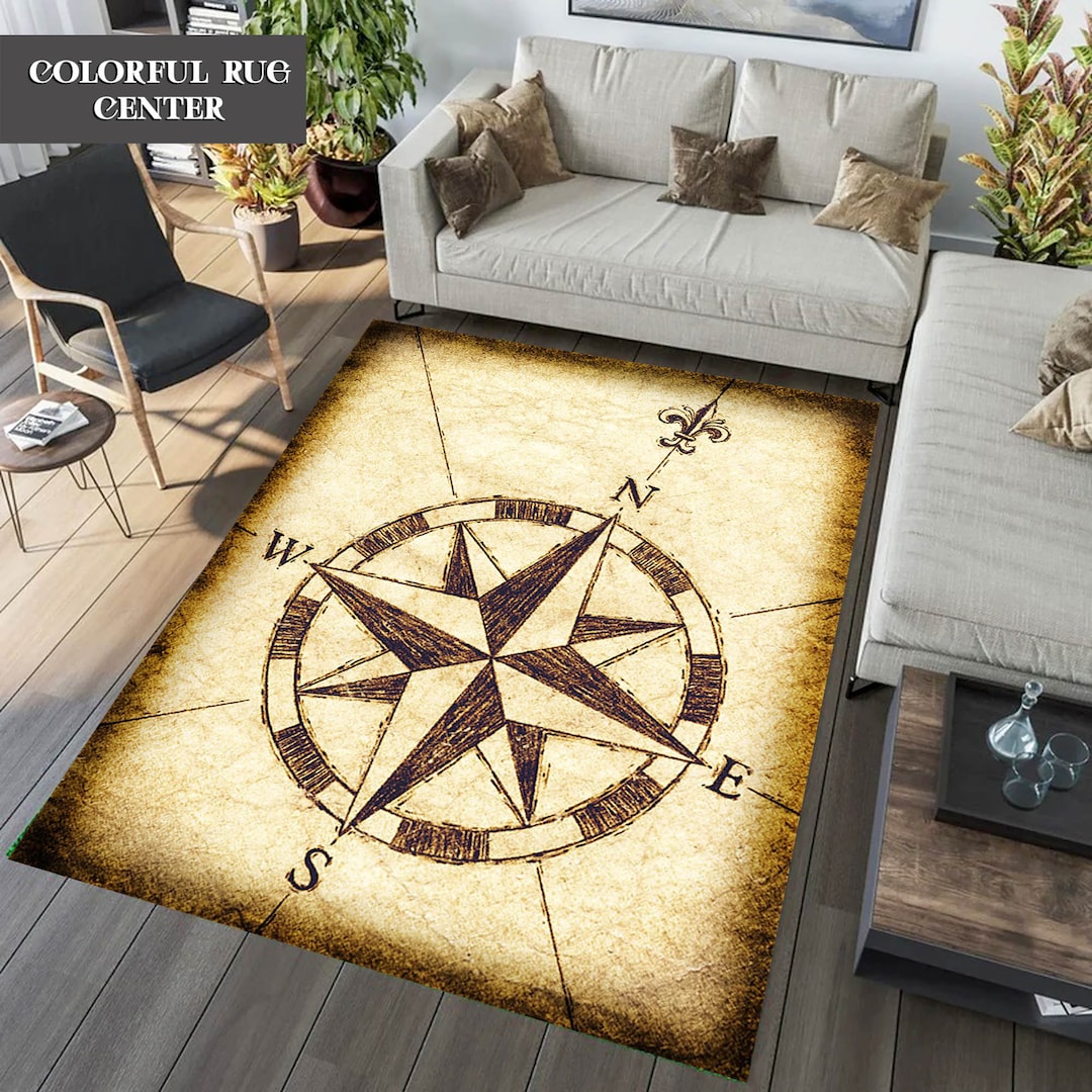 Compass Decor Rug, Compass Rug, Custom Rug, Gift for Her, Home Decor ...