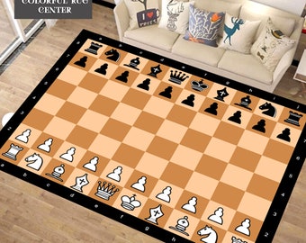 Chess Rug, Chess Set Rug, Game Room Rug, Kids Room Mat, Gift for Chess ...