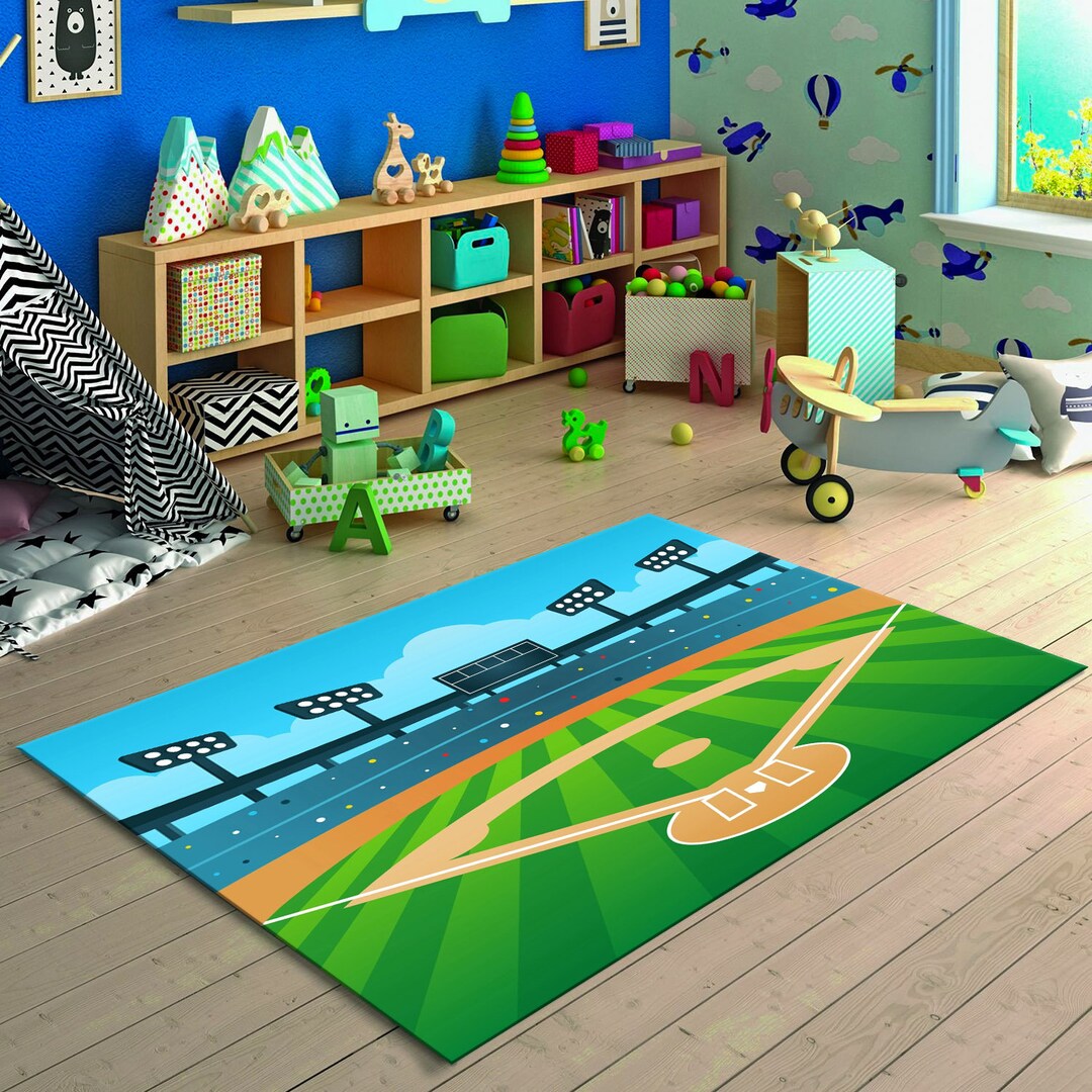 Baseball Field, Baseball Rug, Kids Room Rug, Office Rug, Gift for Him ...
