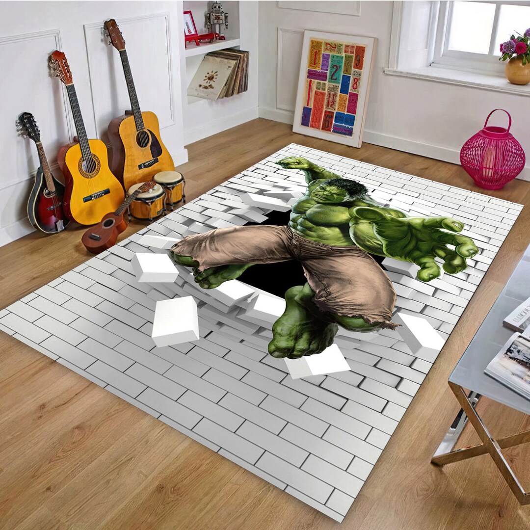 Hulk Rug Hulk Man Rug Green Man Rug Gift for Him Kids Room - Etsy