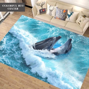 Dolphin Fish, Dolphin Rug, Ocean Rug, Sea Animal Rug, Nautical Decor ...