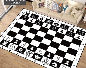 Chess Rug, Chess Set Rug, Game Room Rug, Kids Room Mat, Gift for Chess ...
