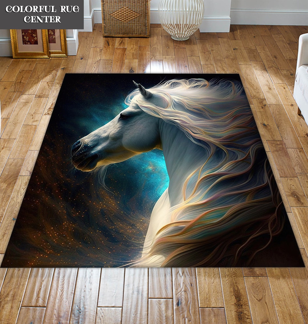 Horse Rug, Horse Area Rug, Horse Design Rug, Animals Rug, Decorative ...