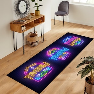Neon Pinball Rug,retro Arcade Rug,pinball Long Rug,pinball Runner,gamer ...