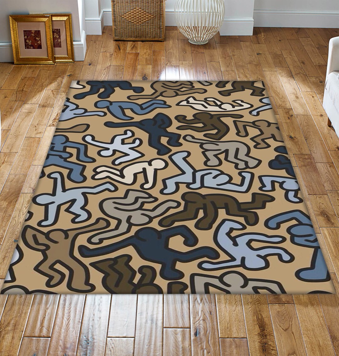 Keith Haring Doodle,keith Haring Rug,dancingman Rug,haring Print Rug ...