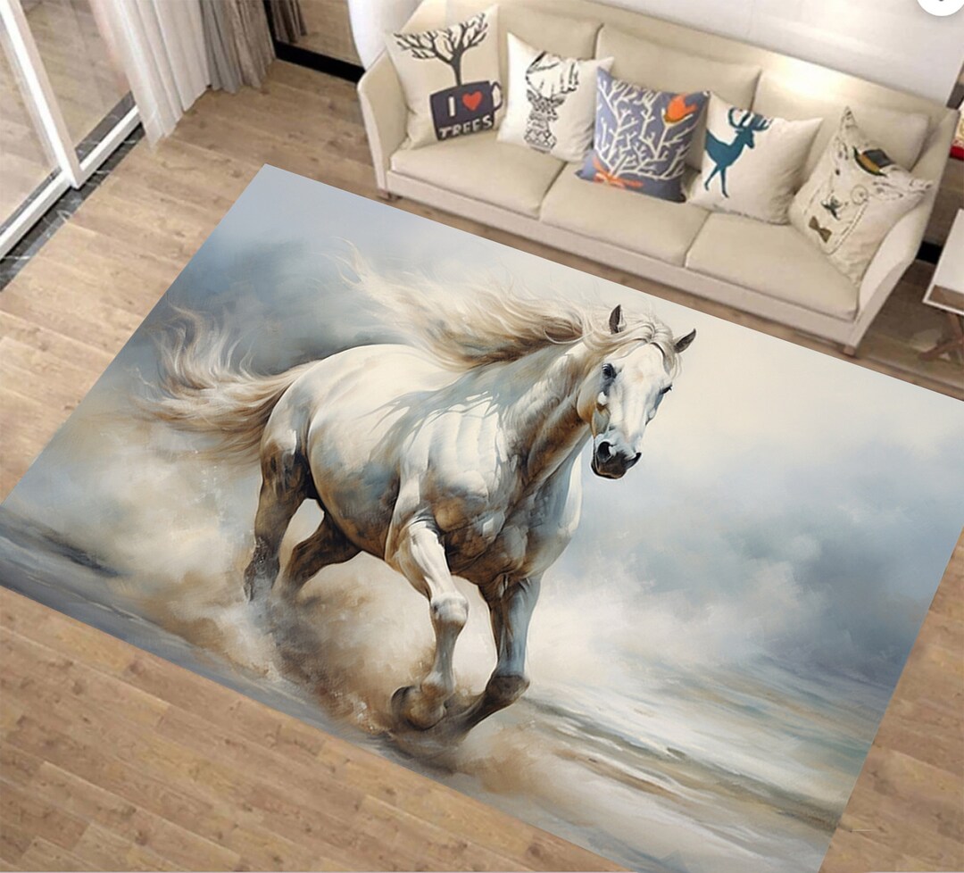 Horse Rug, Horse Area Rug, Horse Design Rug, Animals Rug, Decorative ...