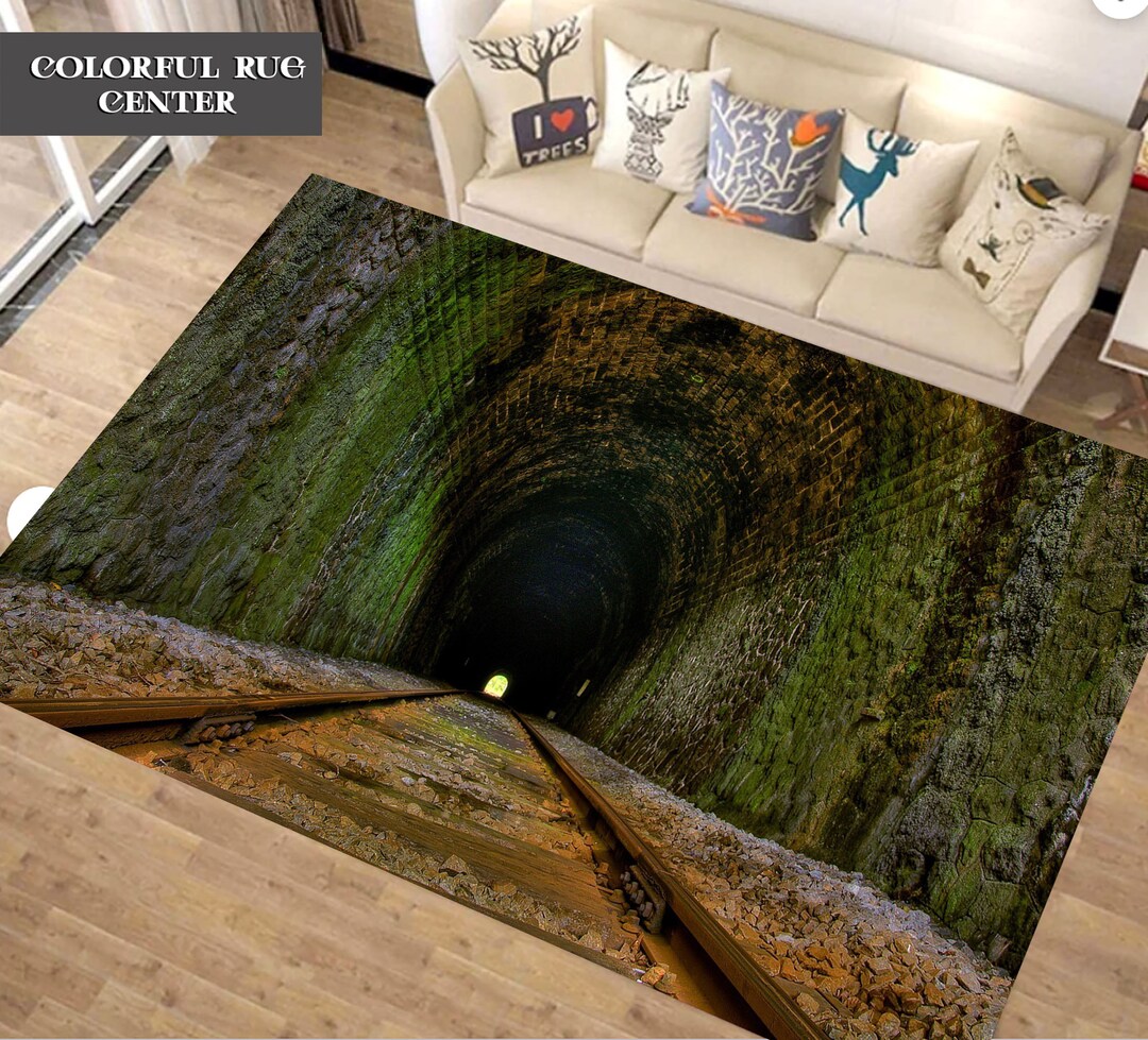 Tunnel Rug, Optical Illusion Rug, Illusion Rug, Rectangular Illusion ...