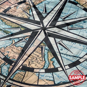 Compass Pattern Rug, Round Compass Rug, Nautical Rug, Medallion Rug ...