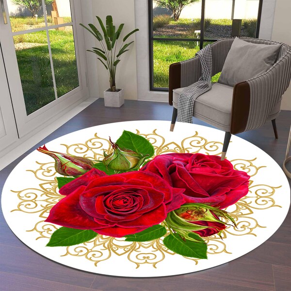 Rug With Roses - Etsy