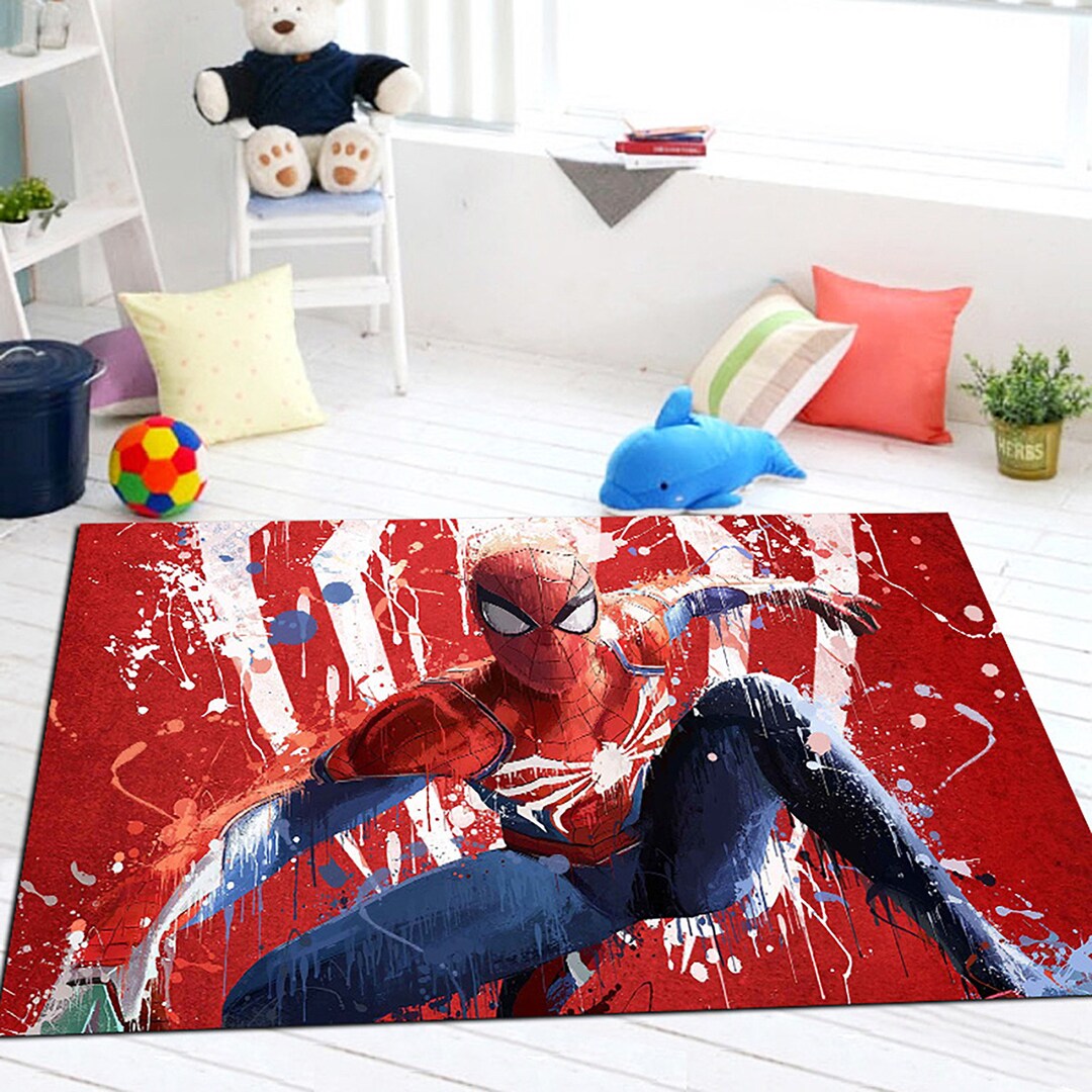 Spiderman Rug, Spider Man Rug, Kids Room Rug, Gift for Him, Popular Rug ...
