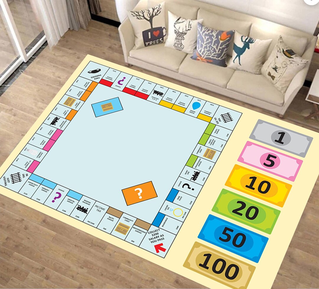 Monopoly Rug, Game Rug, Board Game Rug, Gaming Rug, Game Cards Rugs ...