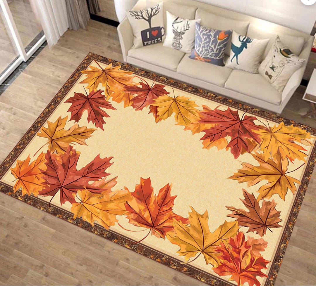 Autumn Rug,autumn Leafs Rug,leafs Rug,fall Rug,leaf Pattern Rug,living ...