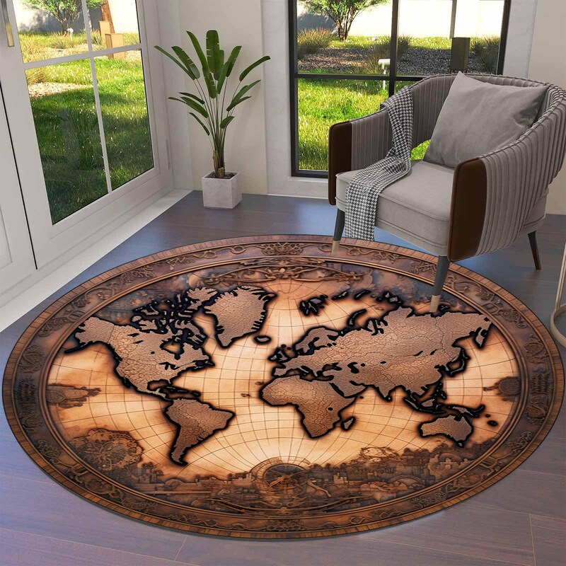 World Map Rug - Etsy