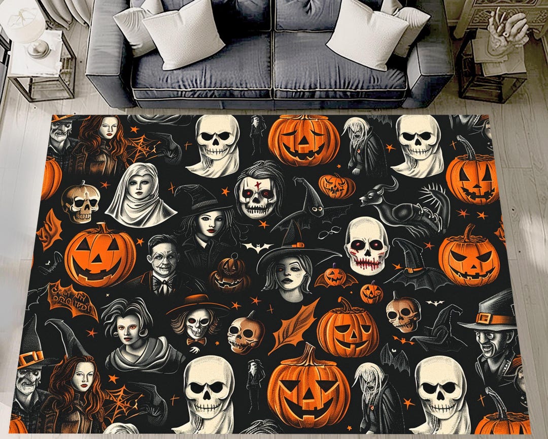 Halloween Rugs,pumpkin Rug,halloween Decor,horror Rug,scary Rug ...