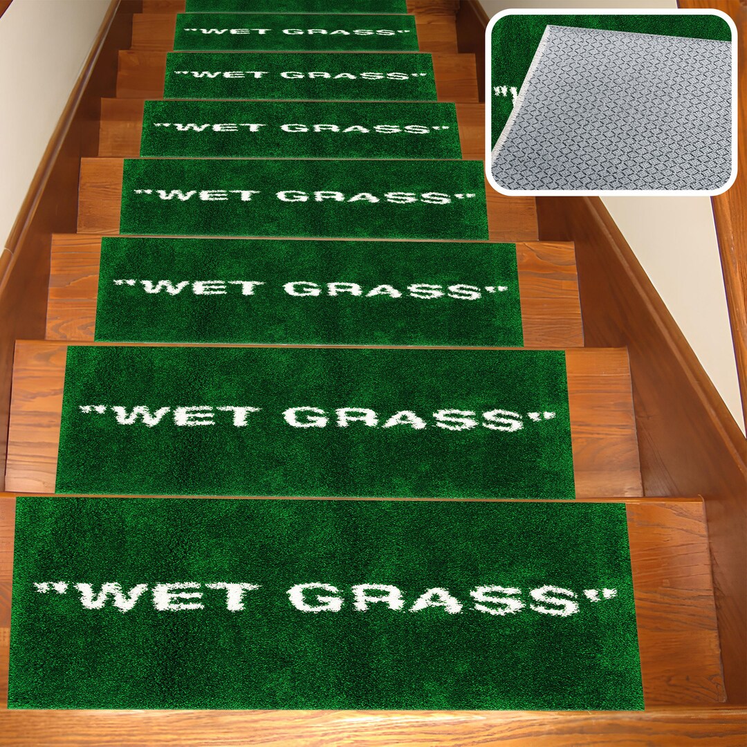 Wet Grass Stair Rug: Non-slip, Machine Washable Tread Mat - Etsy