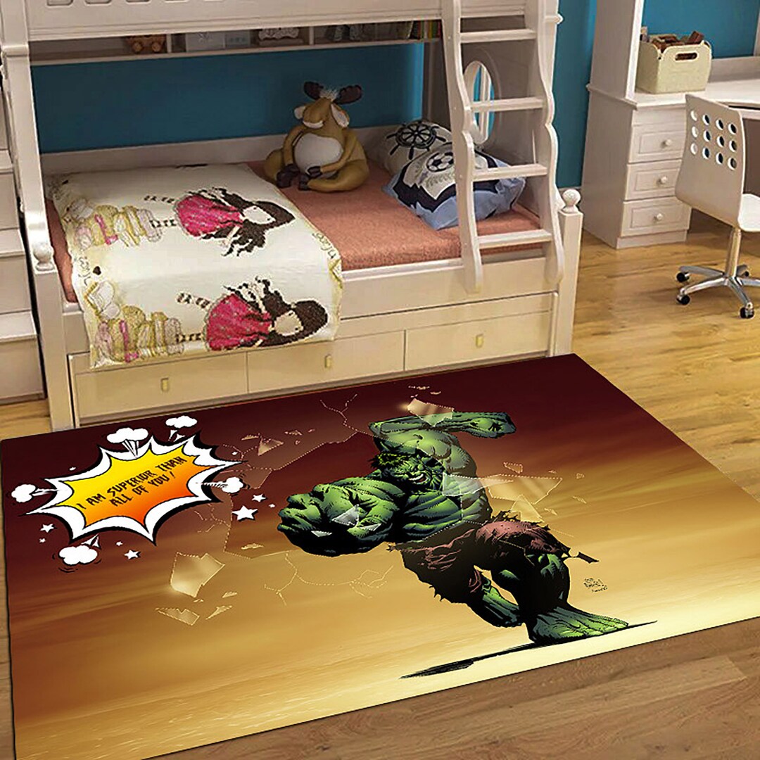 Hulk Rug Hulk Man Rug Green Man Rug Gift for Him Kids Room - Etsy
