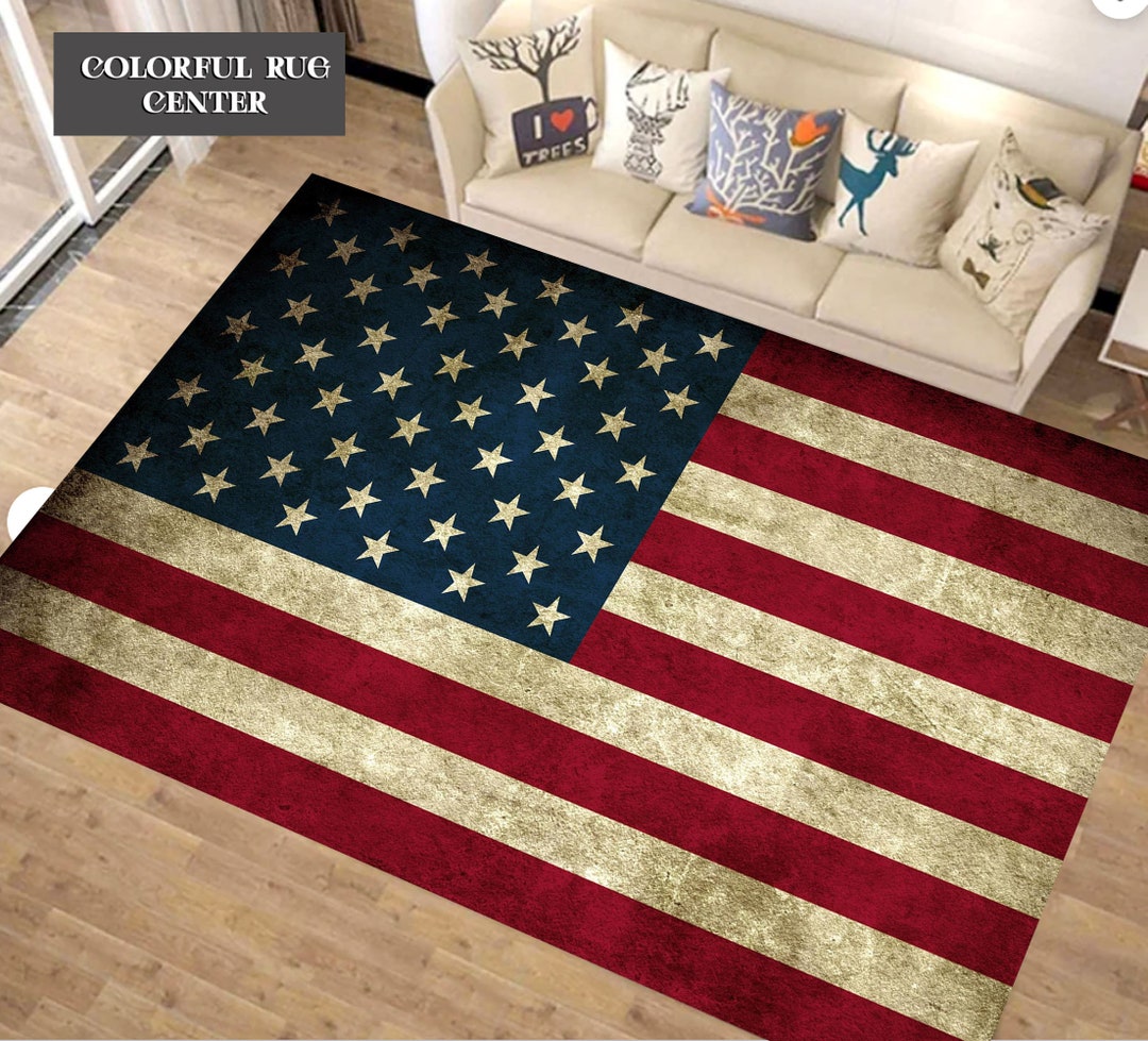 American Rug, USA Flag Rug, Modern Rug, Area Rug, for Living Room Rug ...
