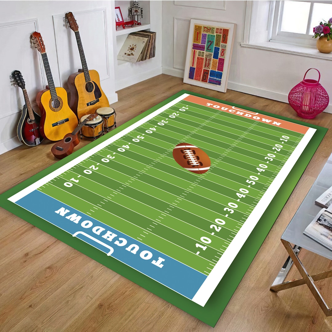 American Football Rug, Football Coart Rug, Gift for Him, Sports Rug ...