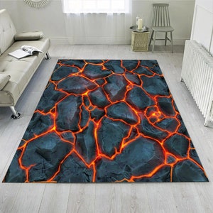 3D Rug, Lava Rug, Hot Lava Rug, 3D Floor Rug, for Living Room Rug, Area ...