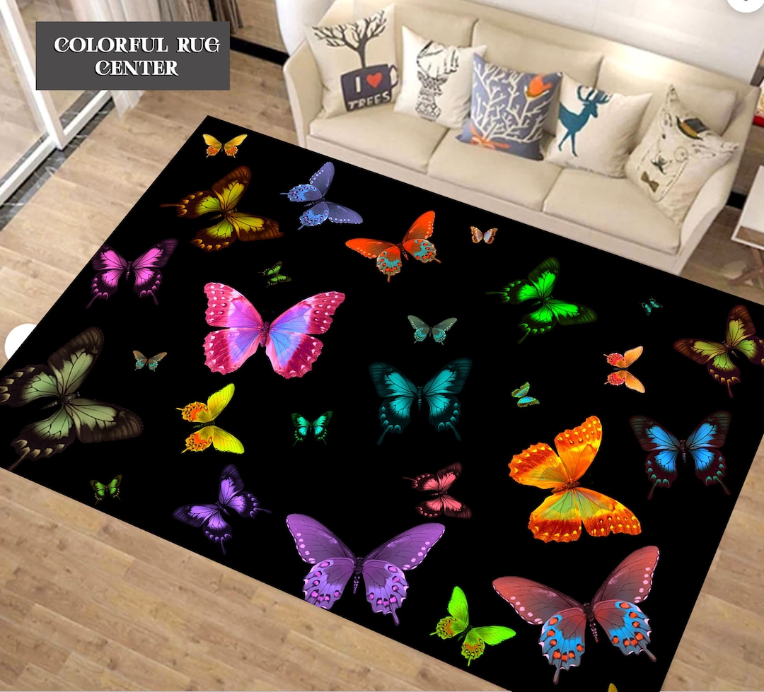 Butterfly Rug, Butterfly Themed Rug, Animal Rug, Minimalist Rug, Home ...